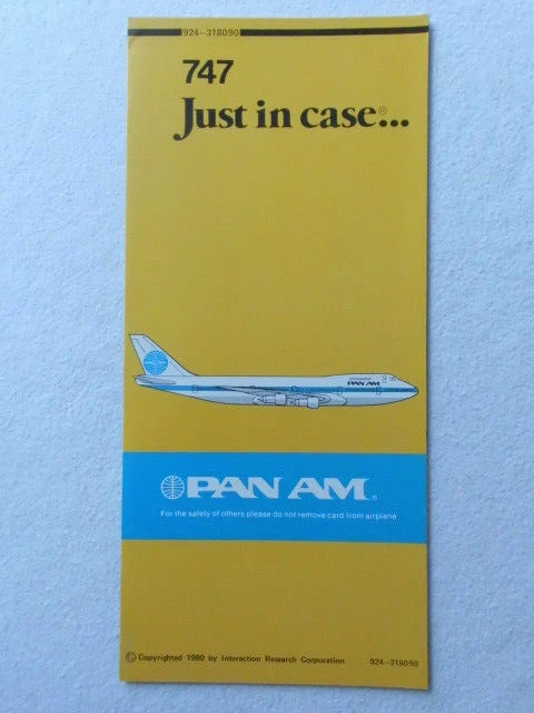 SAFETY CARD PAN Am Boeing 747 Version 2 EUR 29,95 - PicClick DE