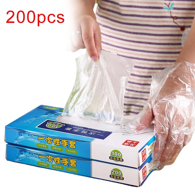 200PCS DISPOSABLE GLOVES Plastic Gloves Eco-friendly Gloves Kitchen ...
