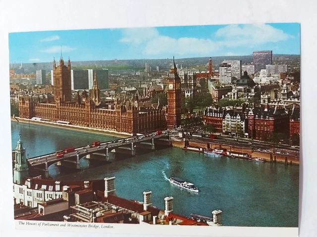 HOUSES OF PARLIAMENT and Westminster Bridge London 1970's Postcard EUR ...