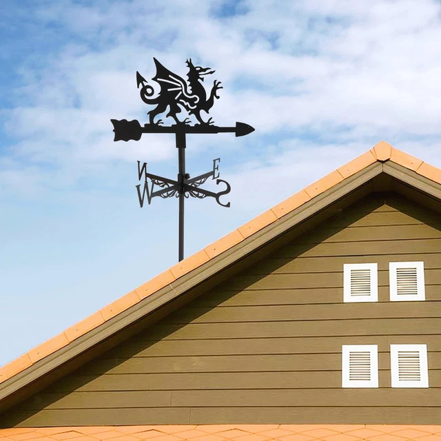 IRON WEATHER VANE Wind Vane Wind Direction Indicator Roof Mount for ...
