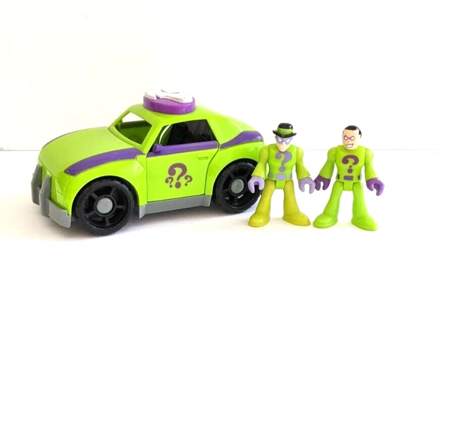 FISHER PRICE IMAGINEXT DC Super Friends The Riddler Car & 2 Figures 3pc ...