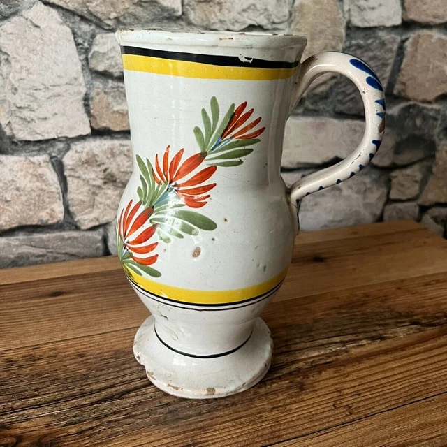 SUPERBE ANCIEN PICHET / broc en céramique de QUIMPER XIXéme collection déco ++ EUR 50,00 ...