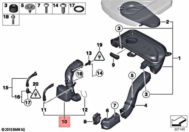 GENUINE BMW F07 F07N F10 Intake Silencer Filtered Air Pipe OEM ...