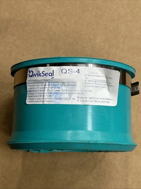 FERNCO QS-4 QWIK Seal 4” Made In USA, Tap Branch Sanitary Storm Sewer £ ...