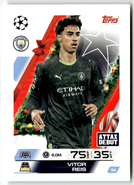 TOPPS MATCH ATTAX CL 2025-26 N° 54 Vitor Reis Début Spécial Noël EUR 1 ...