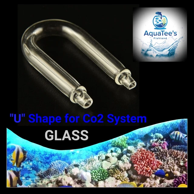 GLASS U-SHAPE TUBE Bend for Aquarium Co2 System Diffuser Nano Marine ...