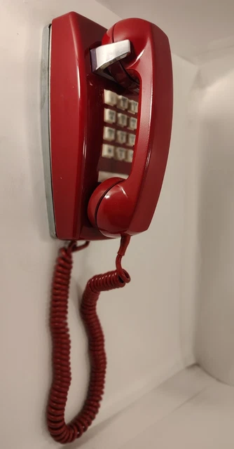 70'S BELL SYSTEM 2554 "Cherry Red" Wall Telephone Plug-N'-Play £29.70 ...
