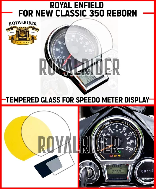 ROYAL ENFIELD NEW Classic 350 Reborn "TEMPERED GLASS FOR SPEEDOMETER ...