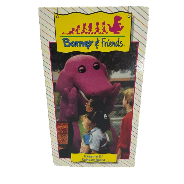 RARE BARNEY AND Friends VHS Treasure Of Rainbow Beard Time Life Purple ...