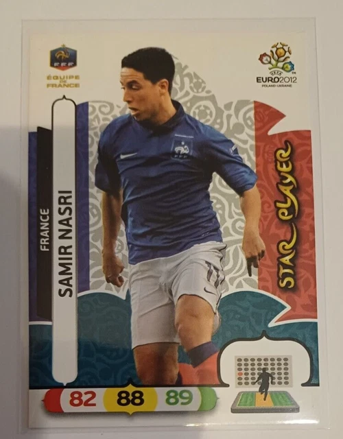 CARTE CARD CARTA STAR PLAYER Samir NASRI FRANCE PANINI UEFA EURO 2012 ...