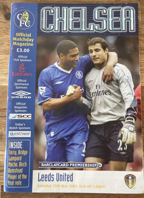 CHELSEA V LEEDS United 15th May 2004 Programme -FREE POST (B2) £4.37 ...