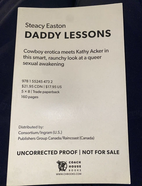 DADDY LESSONS PAR Steacy Easton (ARC-10/2023, livre de poche) *TOUT ...