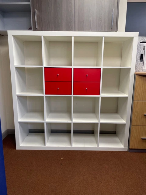 IKEA KALLAX SHELVING Unit with Red draws £45.00 - PicClick UK