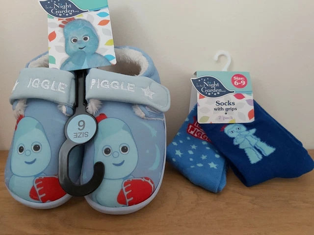IN THE NIGHT Garden Iggle Piggle Slippers Size 6 & 2 pairs of socks ...