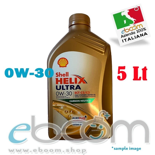 SHELL 0W30 OLIO motore Auto Helix Ultra ECT Diesel e benzina C2/C3 5 ...