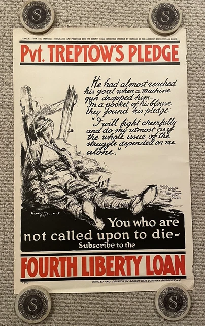 AFFICHE ORIGINALE DE la Première Guerre mondiale tréptows privés ...