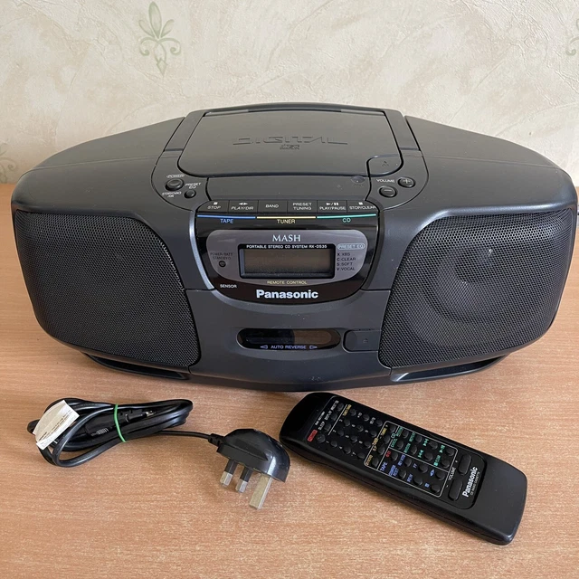 PANASONIC RX-DS35 PORTABLE Stereo CD Cassette Radio System & Remote ...