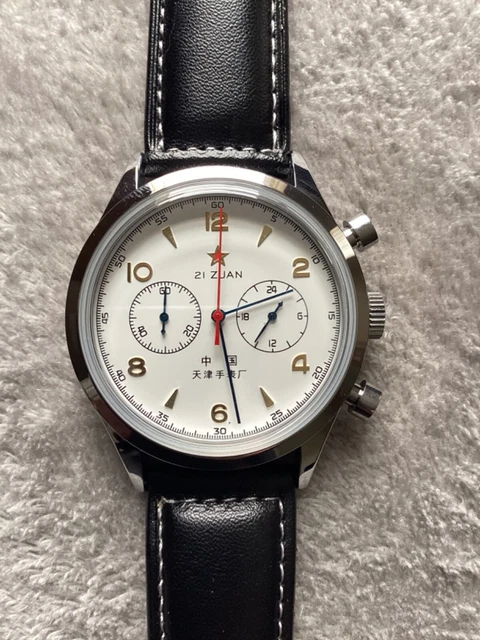 LUXURY AVIATION 1963 Pilot Watch Retro Quartz Chronograph Seagull ...