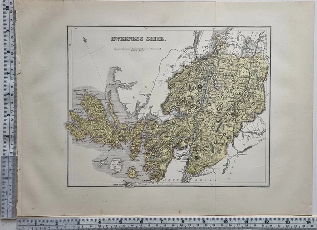 1884 SCOZZESE MAPPA Inverness Shire Fort Augustus Fort William EUR 71 ...