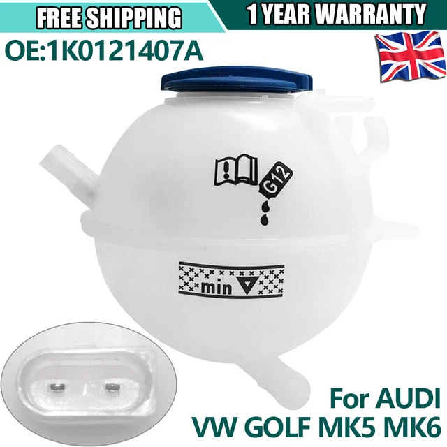 FOR AUDI VW GOLF MK5 MK6 COOLANT EXPANSION HEADER TANK BOTTLE&CAP 03-16 ...