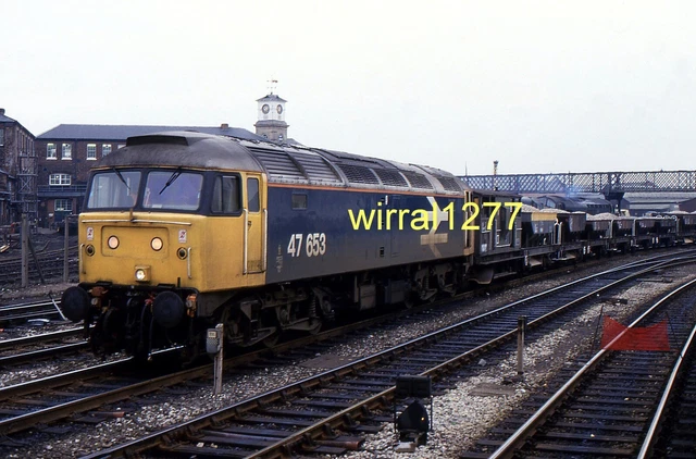 6X4 COLOUR RAILWAY photograph Class 47 47653 at Derby 23.02.87 £1.00 ...