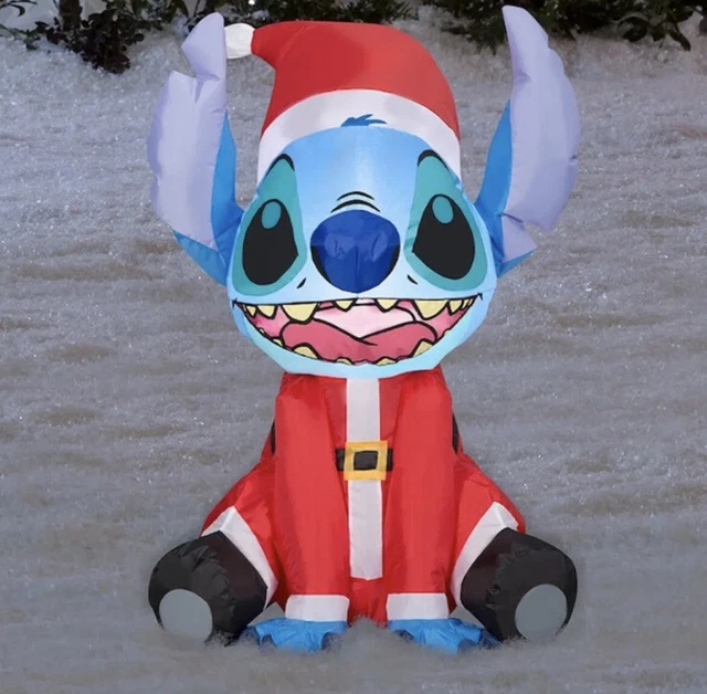 SANTA STITCH AIRBLOWN Inflatable Gemmy Disney Light-Up Christmas Decor ...