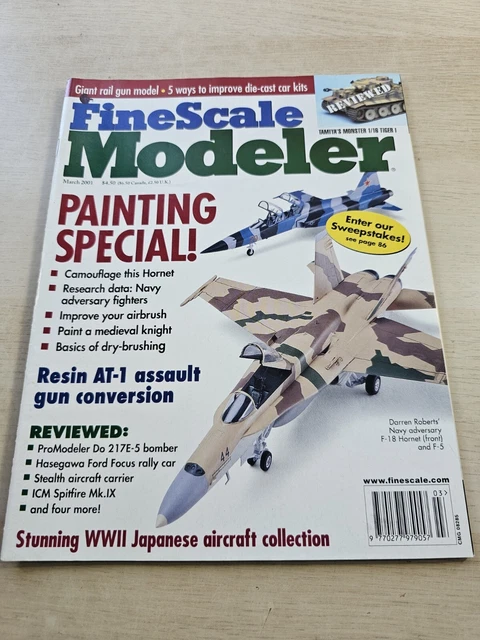 FINE SCALE MODELER Magazine March 2001 Tiger I AT-1 Gun 217E-5 Spitfire ...