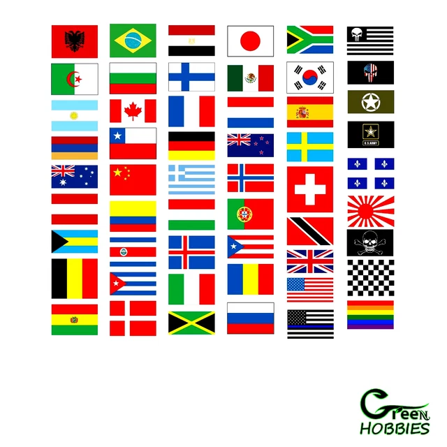 FLAGS OF THE World Country Stickers Decal Flag Adhesive Window Door Car ...