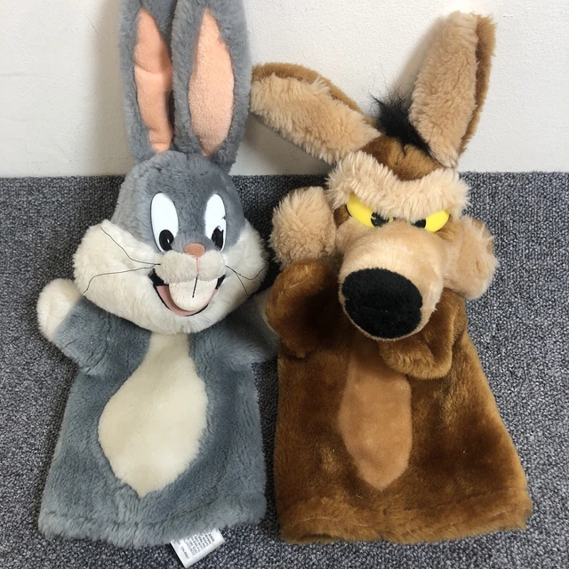 WARNER BROS HAND Puppets Wile E Coyote Bugs Bunny Plush 12” Toy Vintage ...