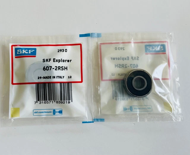SET (2) SKF 607-2RSH Deep Groove Ball Bearing Made in Italy $18.00 ...