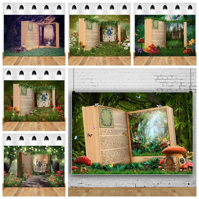 ENCHANTED FOREST CASTLE Backdrop Book Background Birthday Party Photo ...