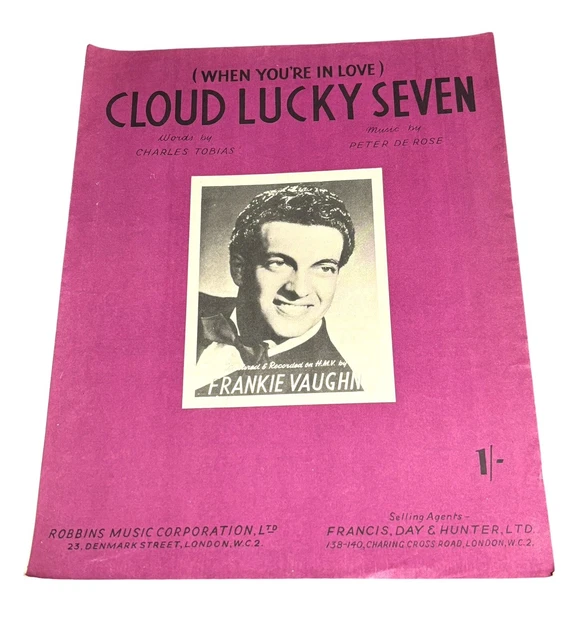 CLOUD LUCKY SEVEN Frankie Vaughan Music Sheet £0.99 - PicClick UK