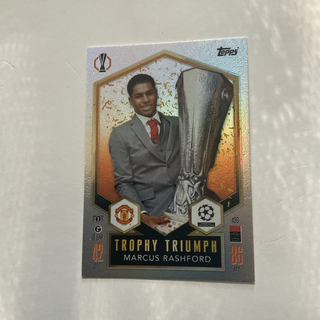 TOPPS MATCH ATTAX 2025 Marcus Rashford trophy triumph No 436 Mint £1.70 ...