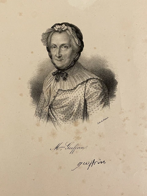 1840 MADAM GEOFFRIN Lithographie Delpech Illustration Gravure Porträt ...
