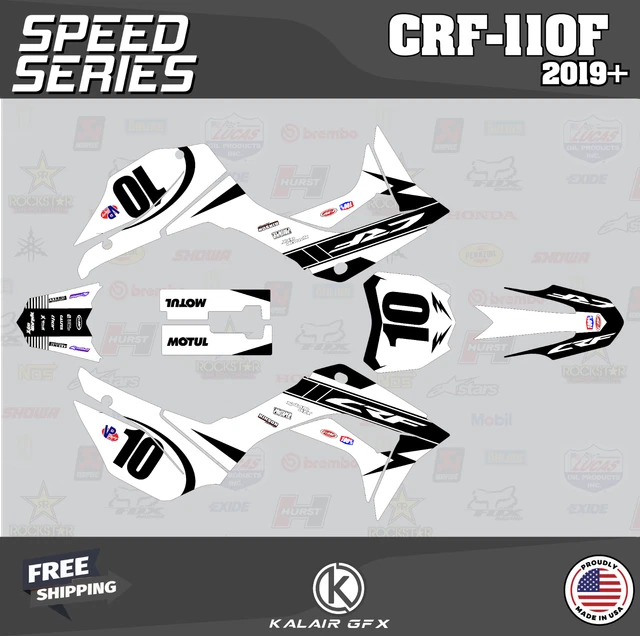 GRAPHICS KIT FOR HONDA CRF110F CRF110 (2019-2024) Speed - White $99.39 ...