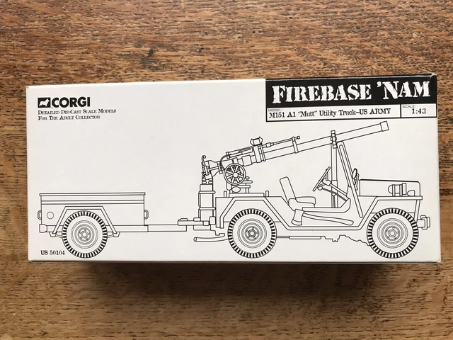 CORGI US 50104, M151 A1 Mutt Camion fucile senza bobina con rimorchio ...