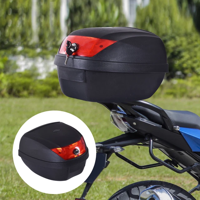 HOMCOM 28L MOTORCYCLE Tail box Helmet Top Case Motorbike Luggage ...