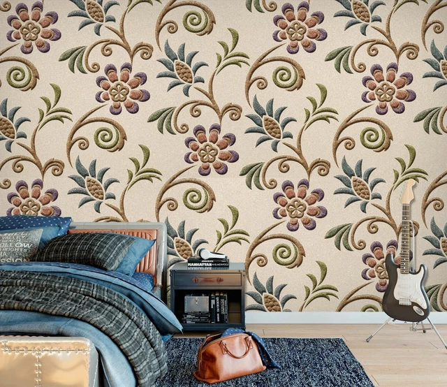 3D RETRO FLOWER Style 3444 Wall Paper Wall Print Decal Deco Wall Mural ...
