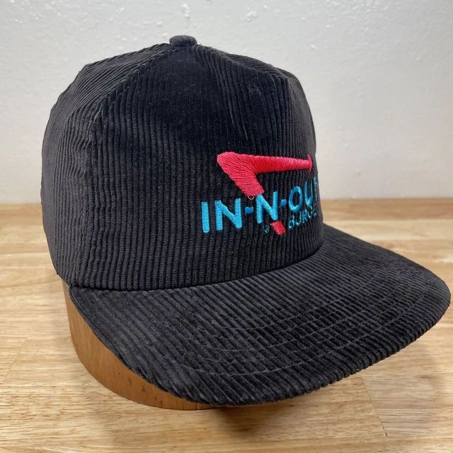 VINTAGE CORDUROY IN-N-OUT Burger NEW ERA Hat Cap Black w/ Neon Script ...