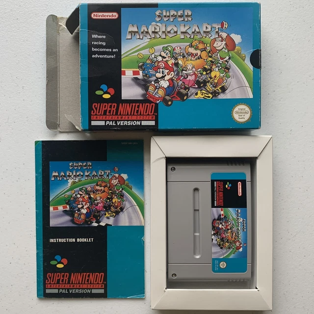 SUPER MARIO KART Super Nintendo Snes W/Manual 16 Bit Retro PAL 1992 ...