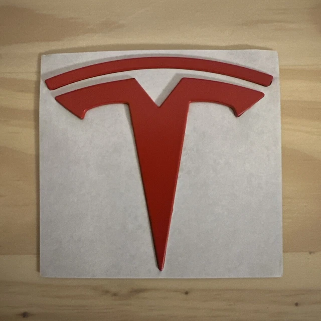 TESLA MODEL 3 Front Bumper Hood T Nameplate Logo Badge Emblem Sport Red ...