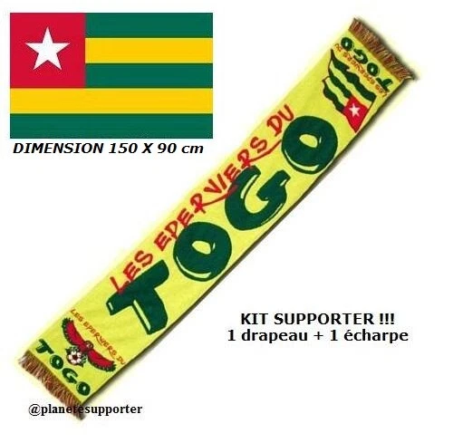 ECHARPE + DRAPEAU TOGO maillot fanion fahne flag scarf schal sciarpa ...