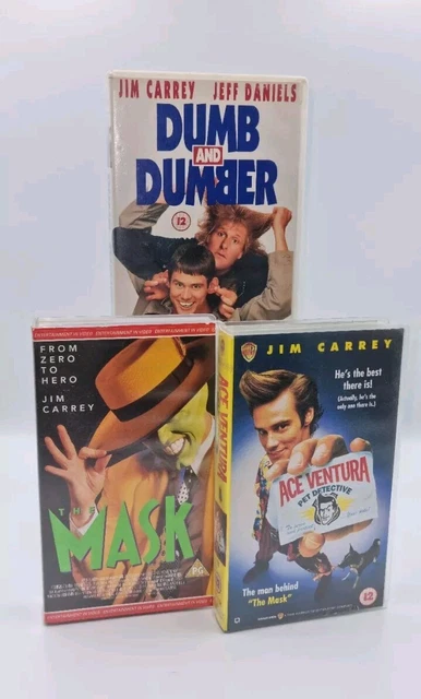 JIM CARREY VHS PAL Video Bundle X3 Tapes Inc Big Box Dumb & Dumber Cert ...