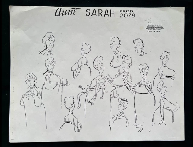 101 DALMATIANS AUNT SARAH Model Sheet Walt Disney 1961 Feature ...