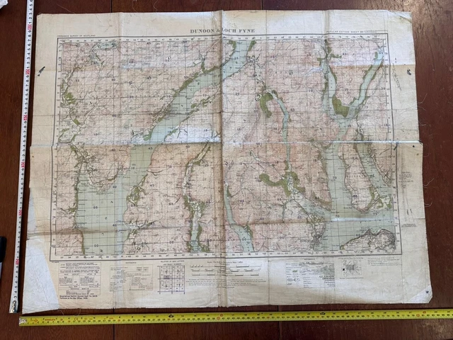 ORIGINAL WW2 BRITISH Army GSGS Map of Scotland - Dunoon & Loch Fyne £12 ...