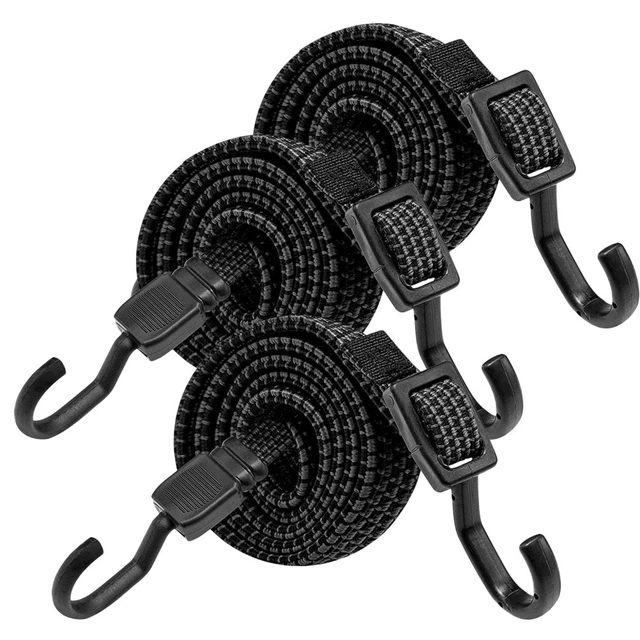 3 PCS HEAVY Duty Adjustable Bungee Cords Binding Straps With Hooks $35. ...