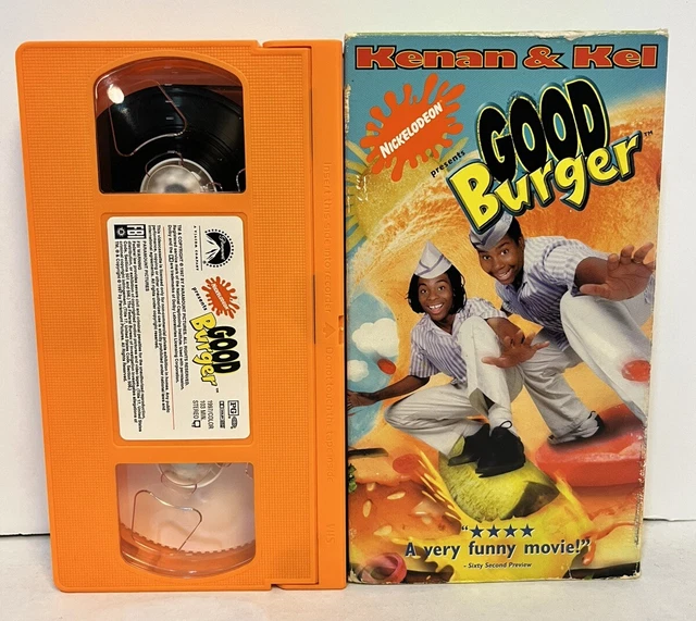 VINTAGE KENAN & Kel Nickelodeon GOOD BURGER Orange VHS Tape RARE Y2K ...