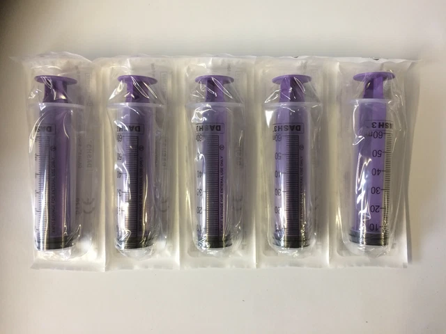 INTERVENE DASH 3 Single Use Eccentric Syringe 60ml - 5 Pack REF ...