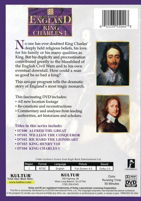 GREAT KINGS OF England: King Charles I (DVD) Linette Crawforth Phil ...
