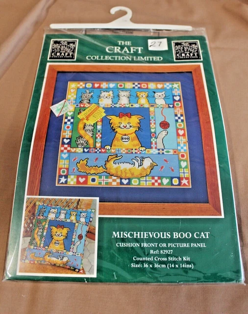 #27 CRAFT COLLECTION Limited Counted Cross Stitch Mischievous Boo Cat ...